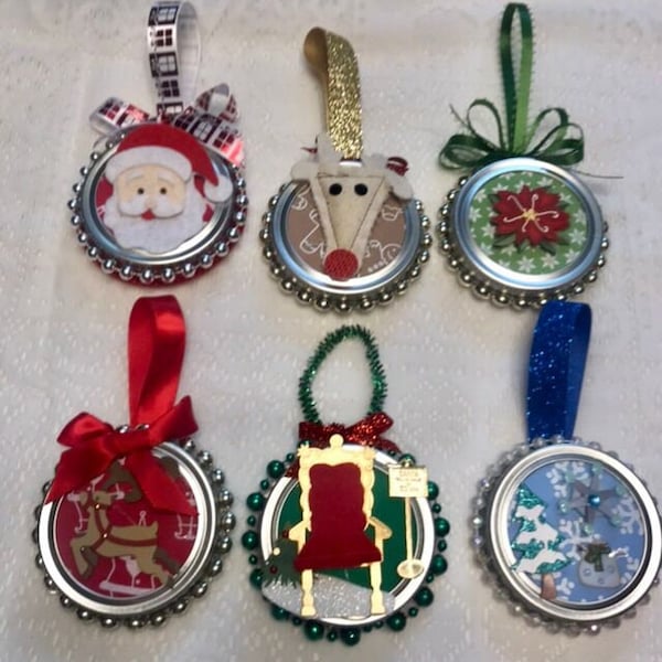 Mason Jar Lid Ornaments - Etsy