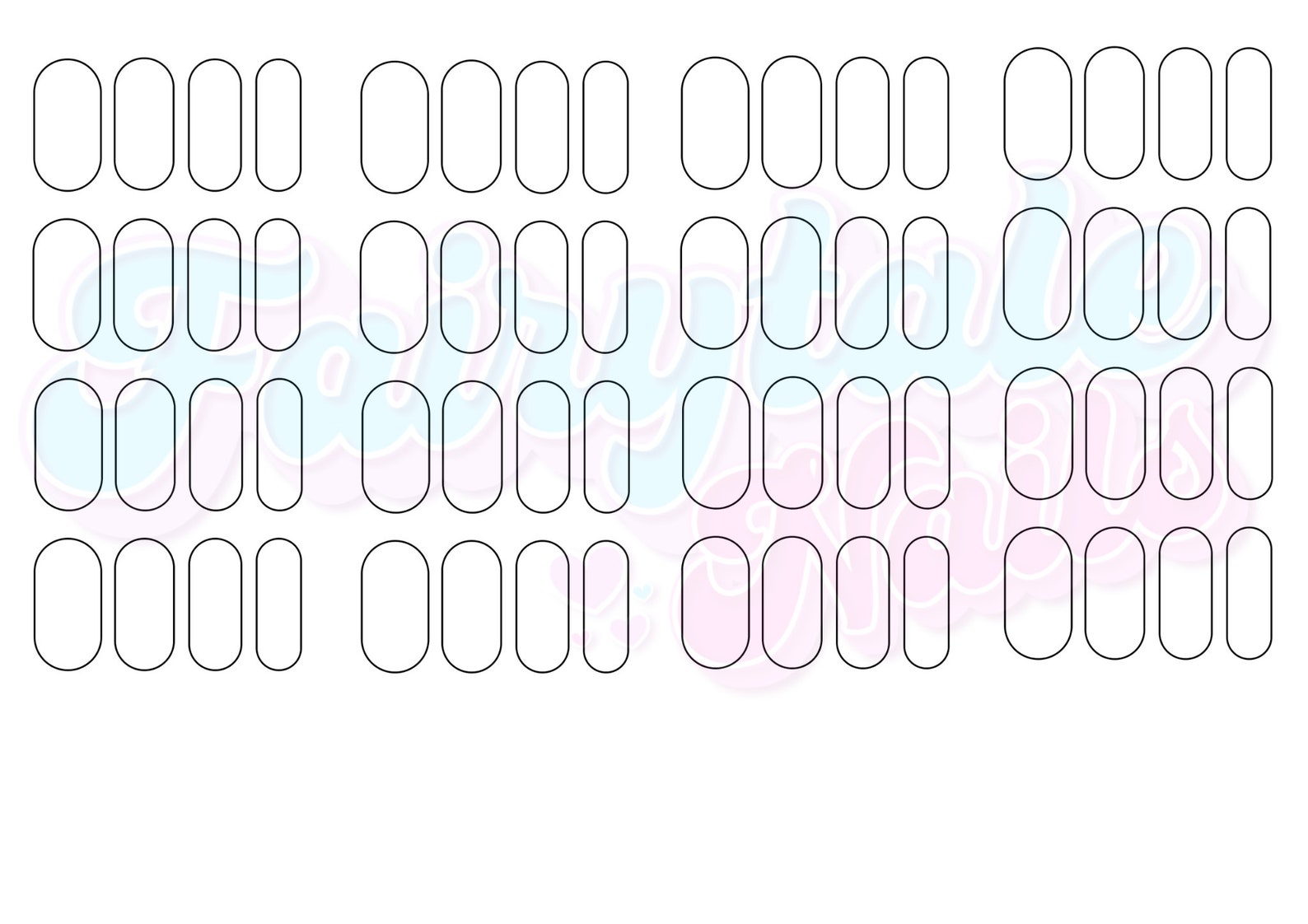 Waterslide Nail Toenail Decal Templates Etsy