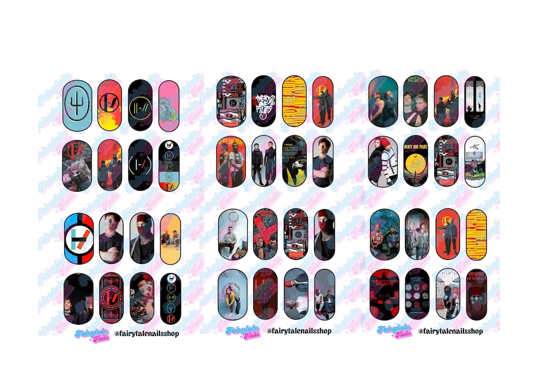 Twenty One Pilots Waterslide Nail Decals 20MM, 30MM, & 40MM - Etsy
