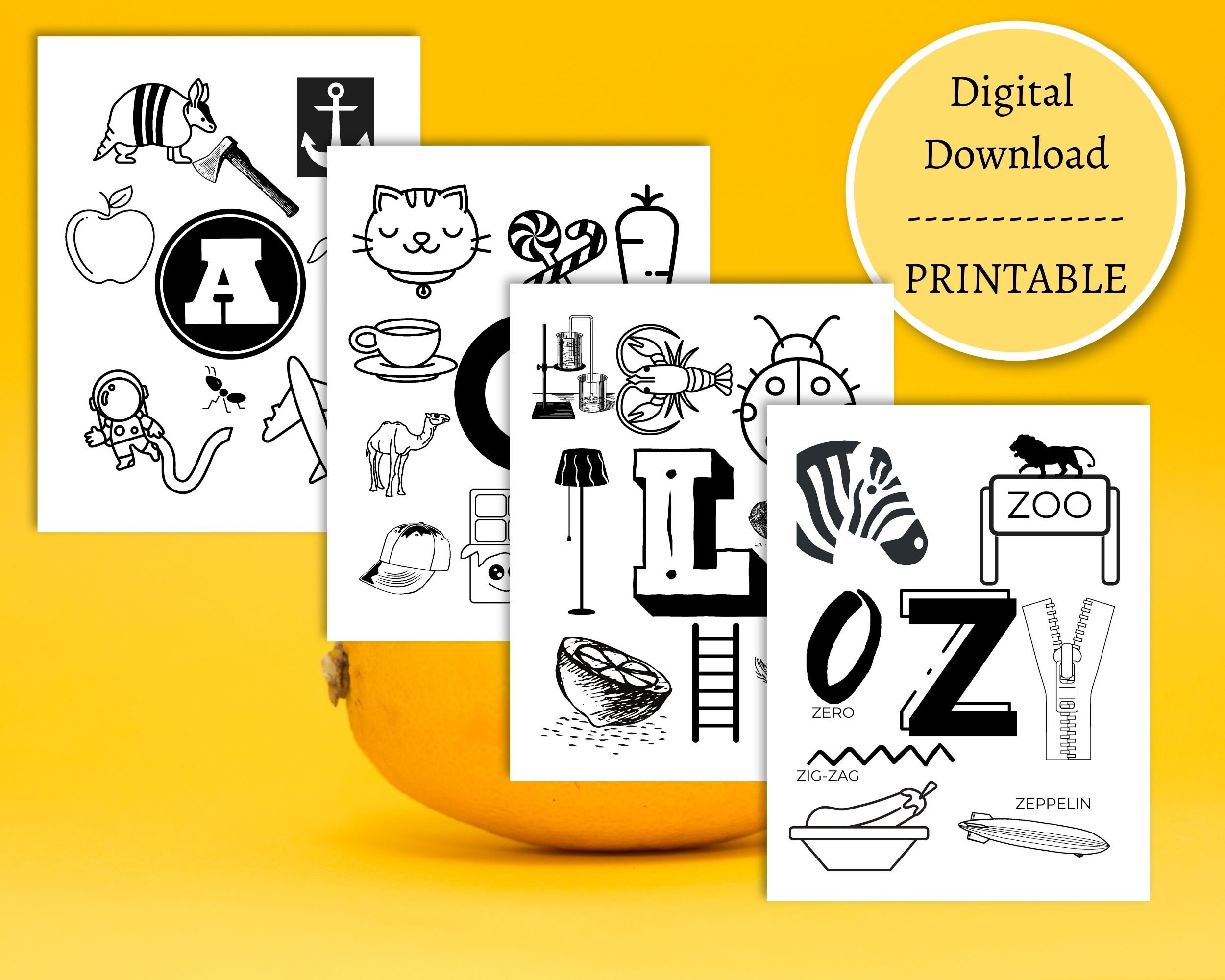 Alphabet Coloring Pages Preschool Kindergarten Classroom - Etsy