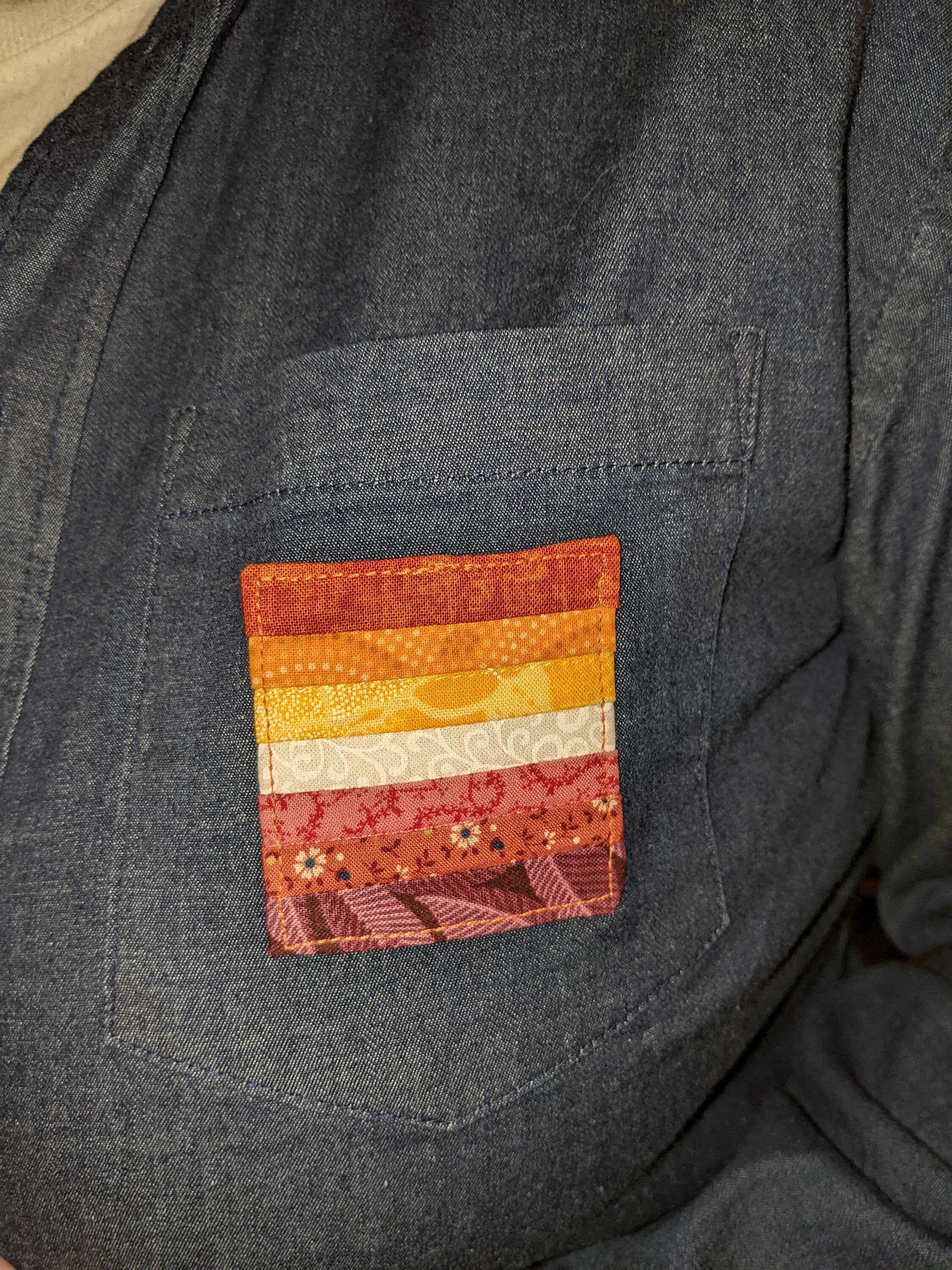 Bigender Pride Patch / Iron-on / Decorative Quilted Fabric Patch ...