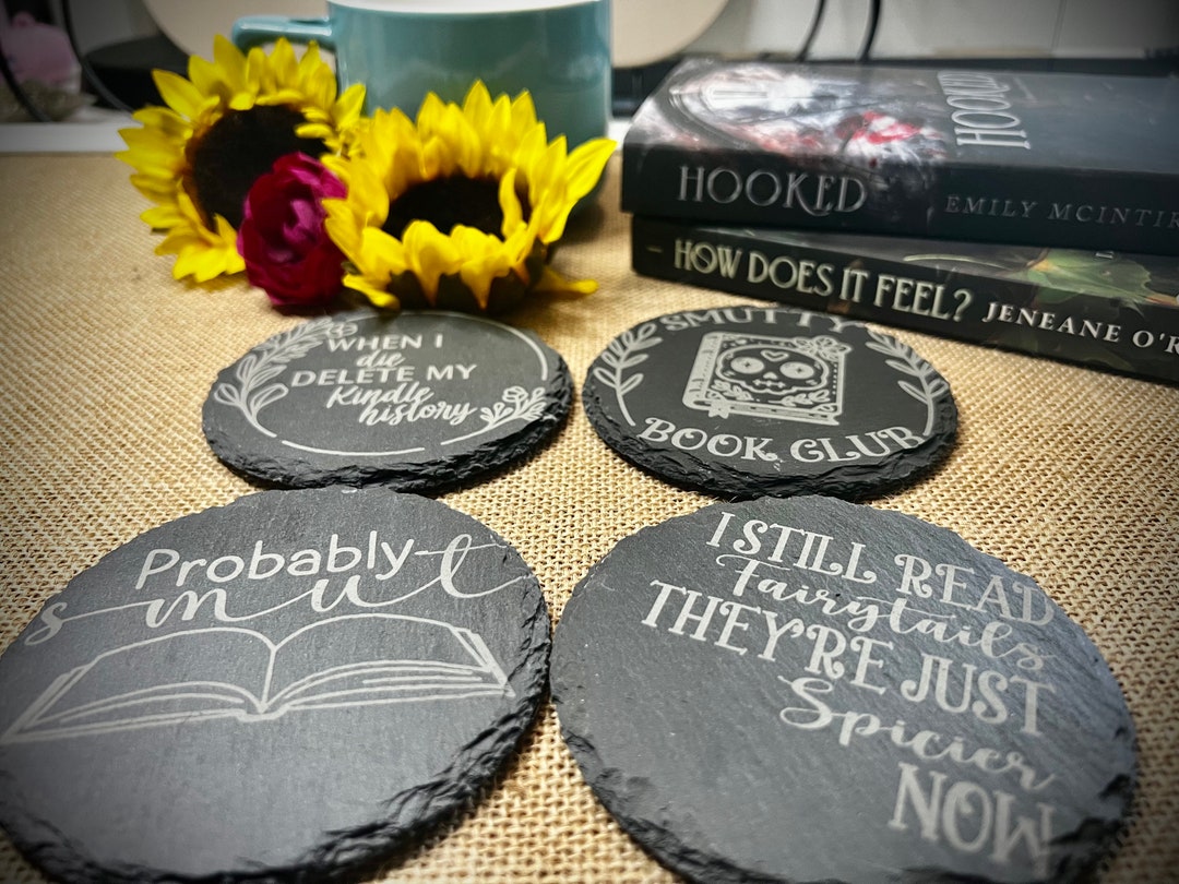 Slate Coater, Book Coaster, Bookish Decor, Bookish Decor, Book Lover ...