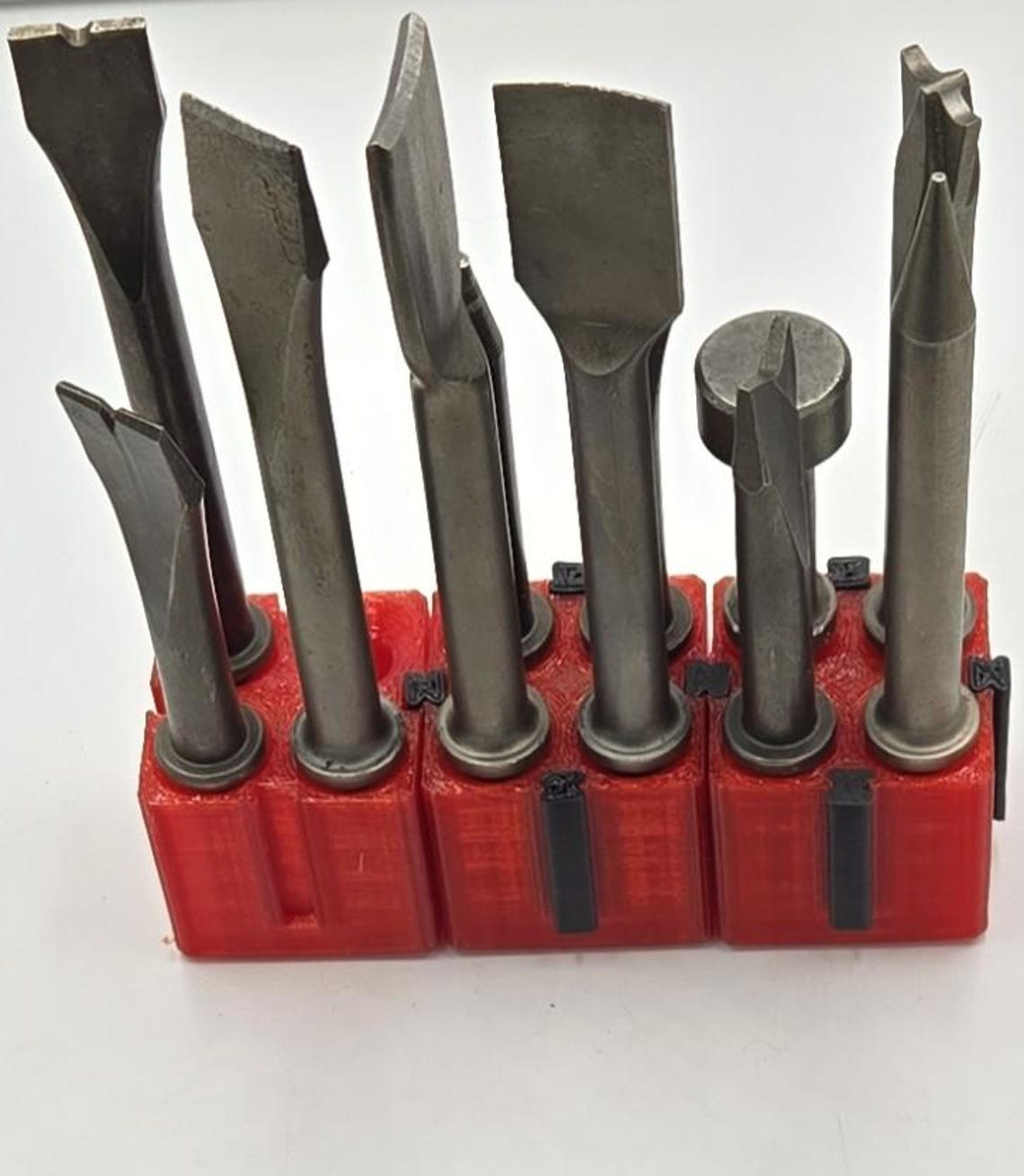 Air Hammer Bit Holder Organizer – Garage Toolbox Storage Rack for 4 Air ...