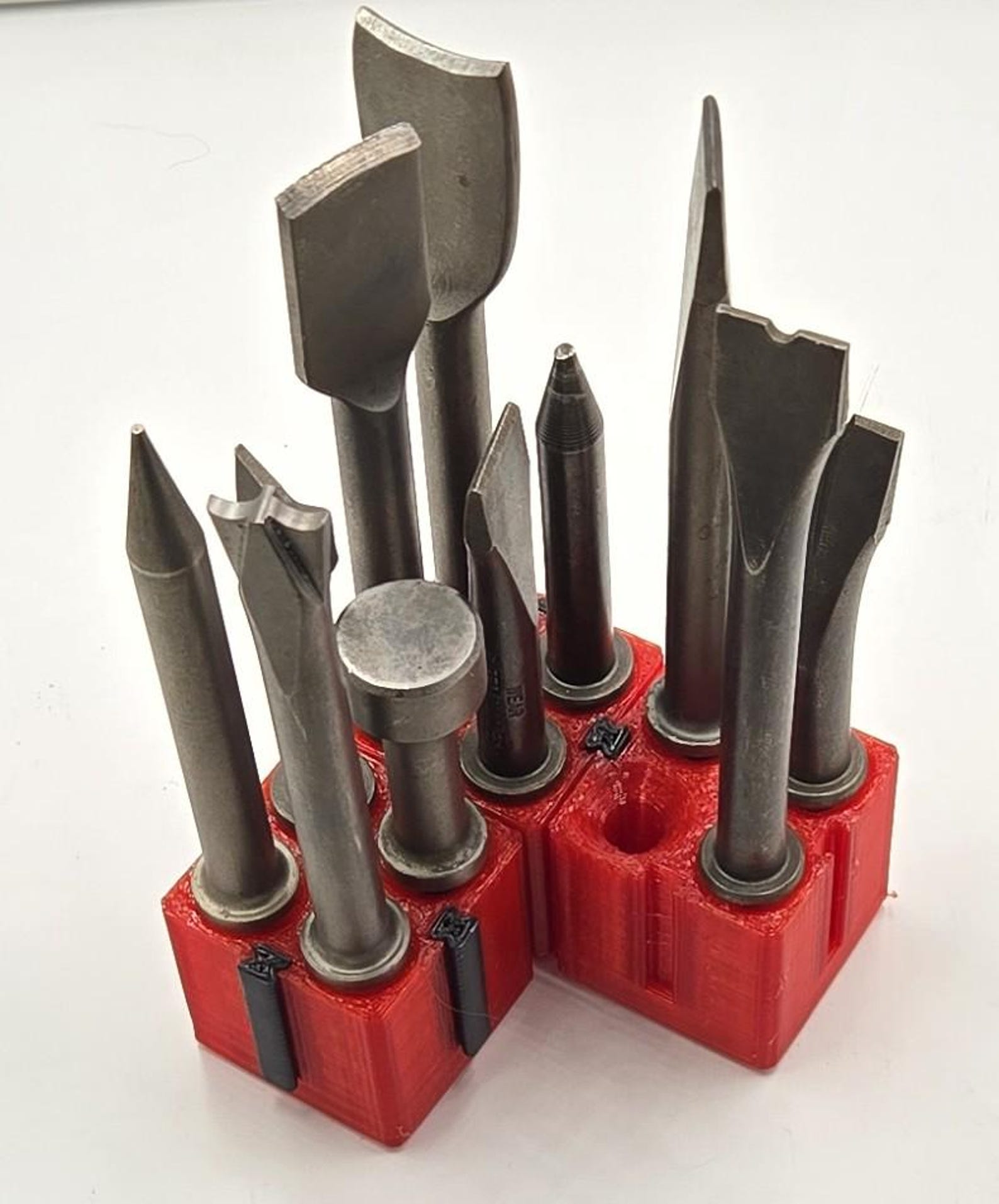 Air Hammer Bit Holder Organizer – Garage Toolbox Storage Rack for 4 Air ...