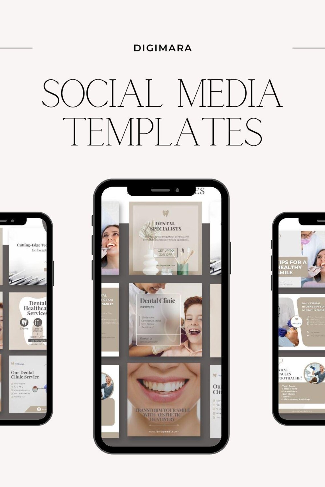 Dentist Instagram Template Dentistry Social Media Post Editable IG ...
