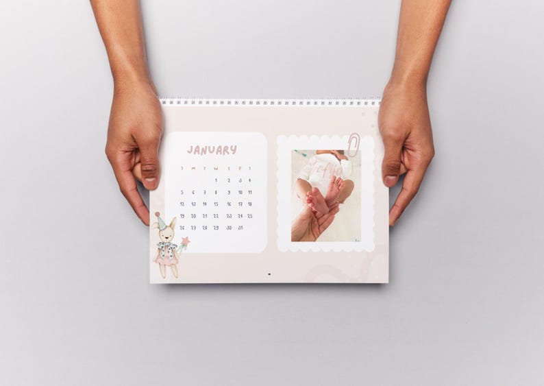 2025 Printable Pastel Calendar Editable PDF Printable Kids Cute Baby ...