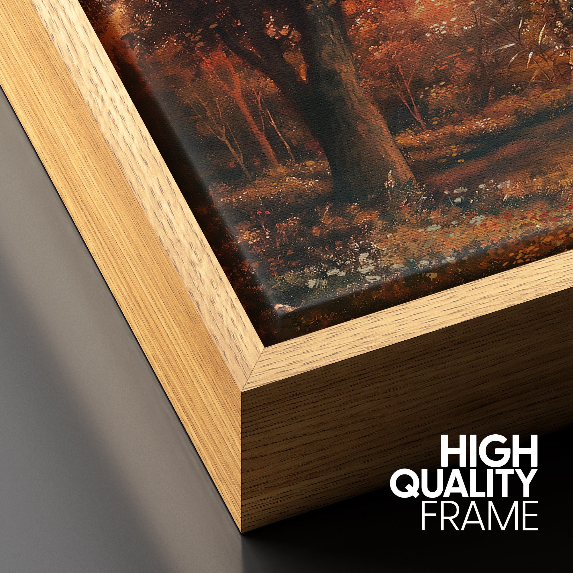 Framed Canvas Wall Art Prints Fall Forest Autumn Landscape Art Print ...
