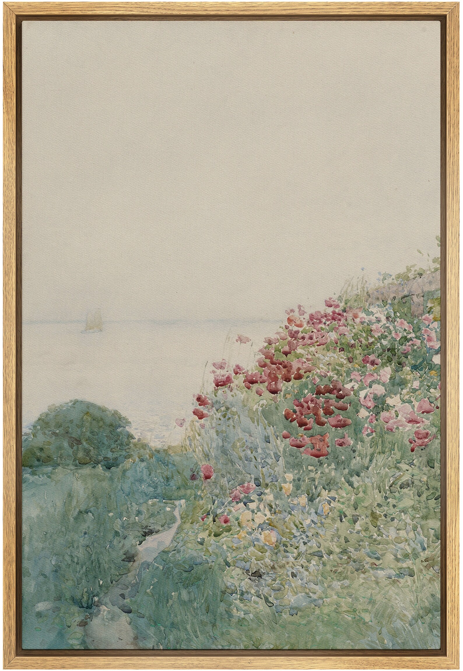Dustinway Framed Canvas Print Wall Art Wildflower Floral Seaside ...