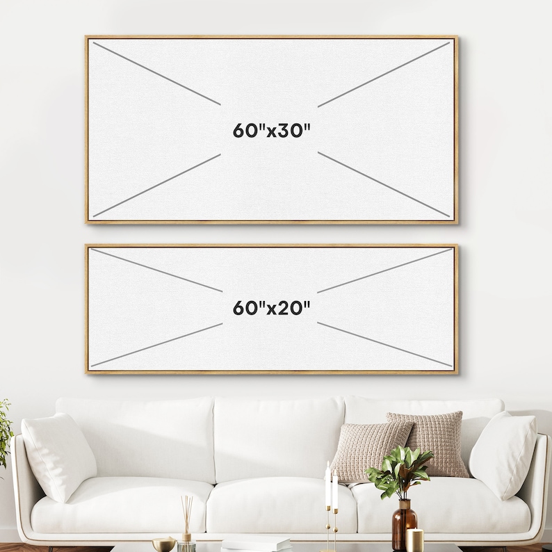 Minimalist Ocean Wall Art, Large Framed Neutral Beach Landscape Canvas ...