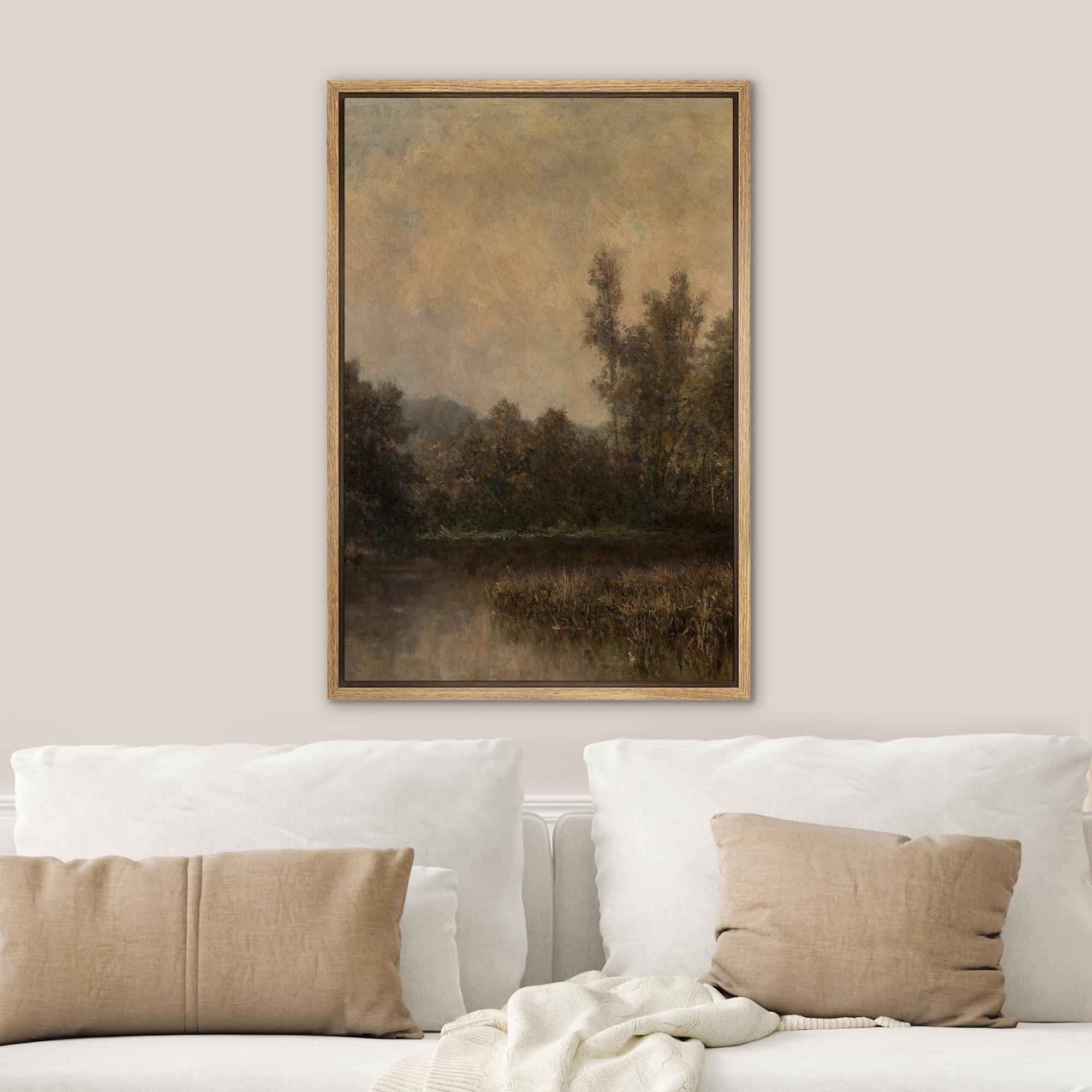 Forest Landscape Wall Art Set of 2 - Framed Rustic Canvas Prints ...