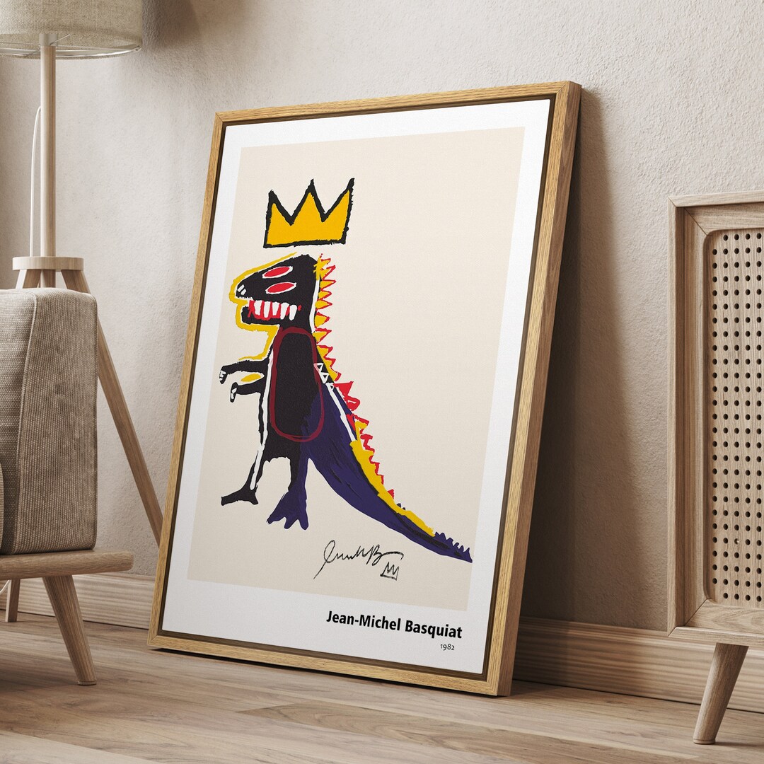 Dustinway Framed Canvas Print Wall Art Dinosaur Modern Art Minimalist ...