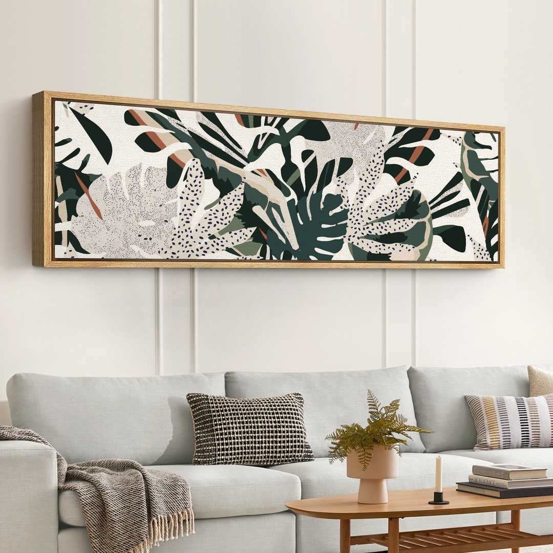 Framed Canvas Wall Art Green Pine Tree Botanical Leaf Print Large Wall ...