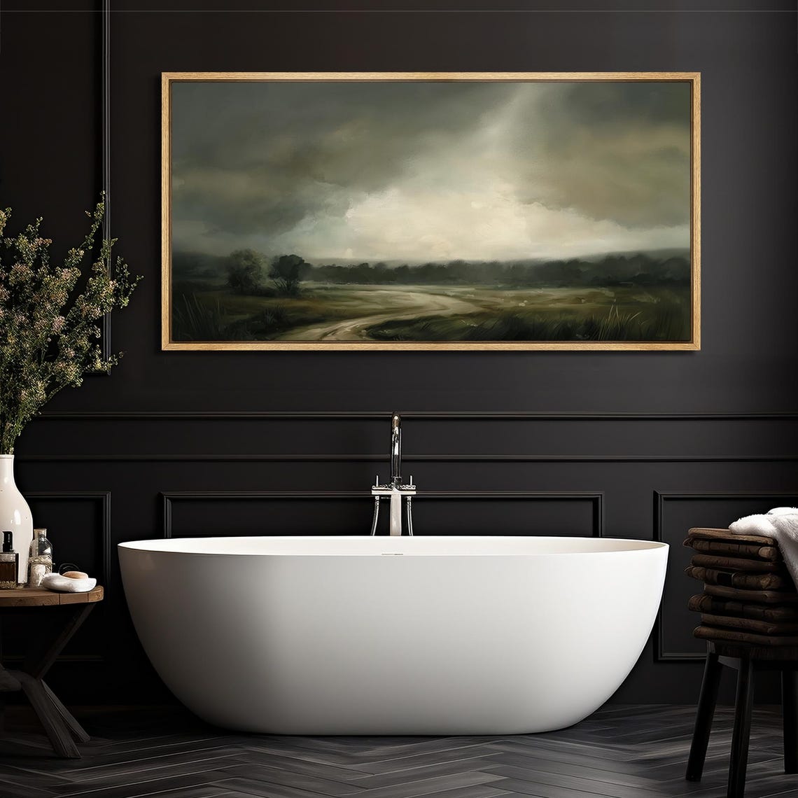 Large Wall Art Framed Canvas Dramatic Stormy Sky Landscape Prints ...