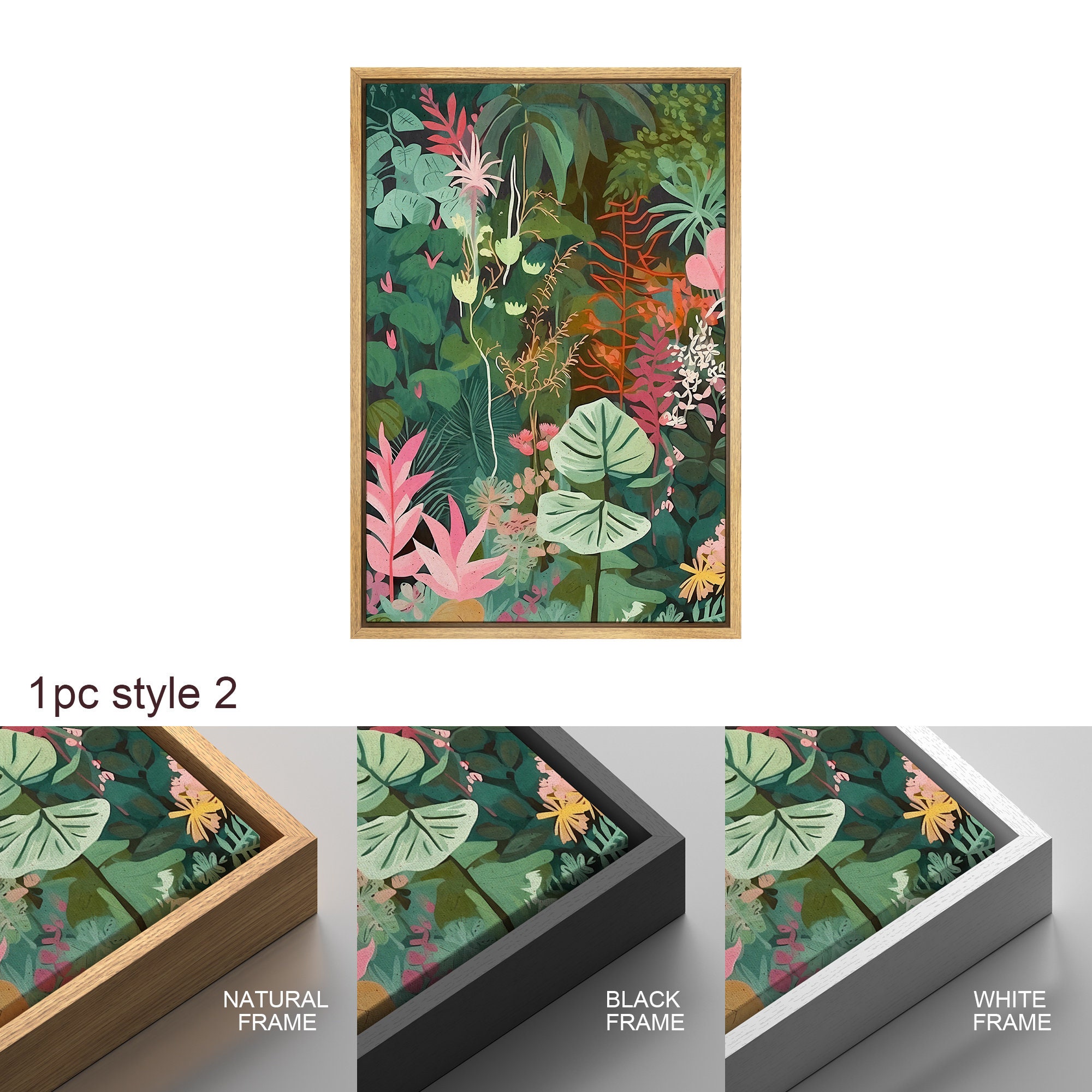 Dustinway Framed Canvas Print Wall Art Set of 3 Safari Woodland Animals ...