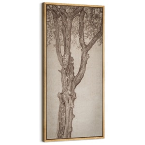 Large Wall Art, Vintage Tree Art Printed, Long Narrow Vertical Wall Art ...