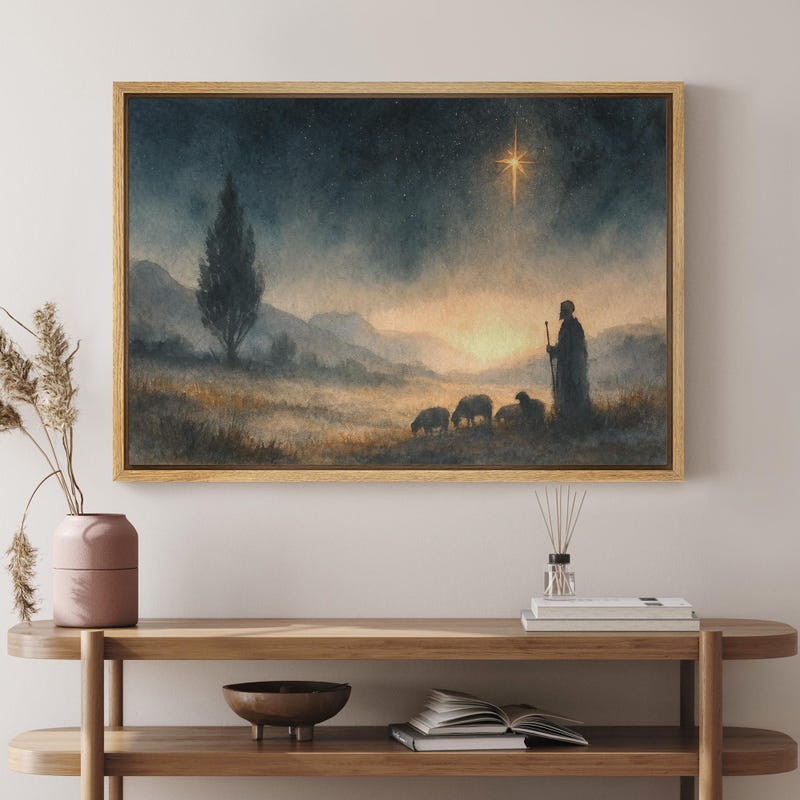 Bethlehem Star Landscape Print - Etsy