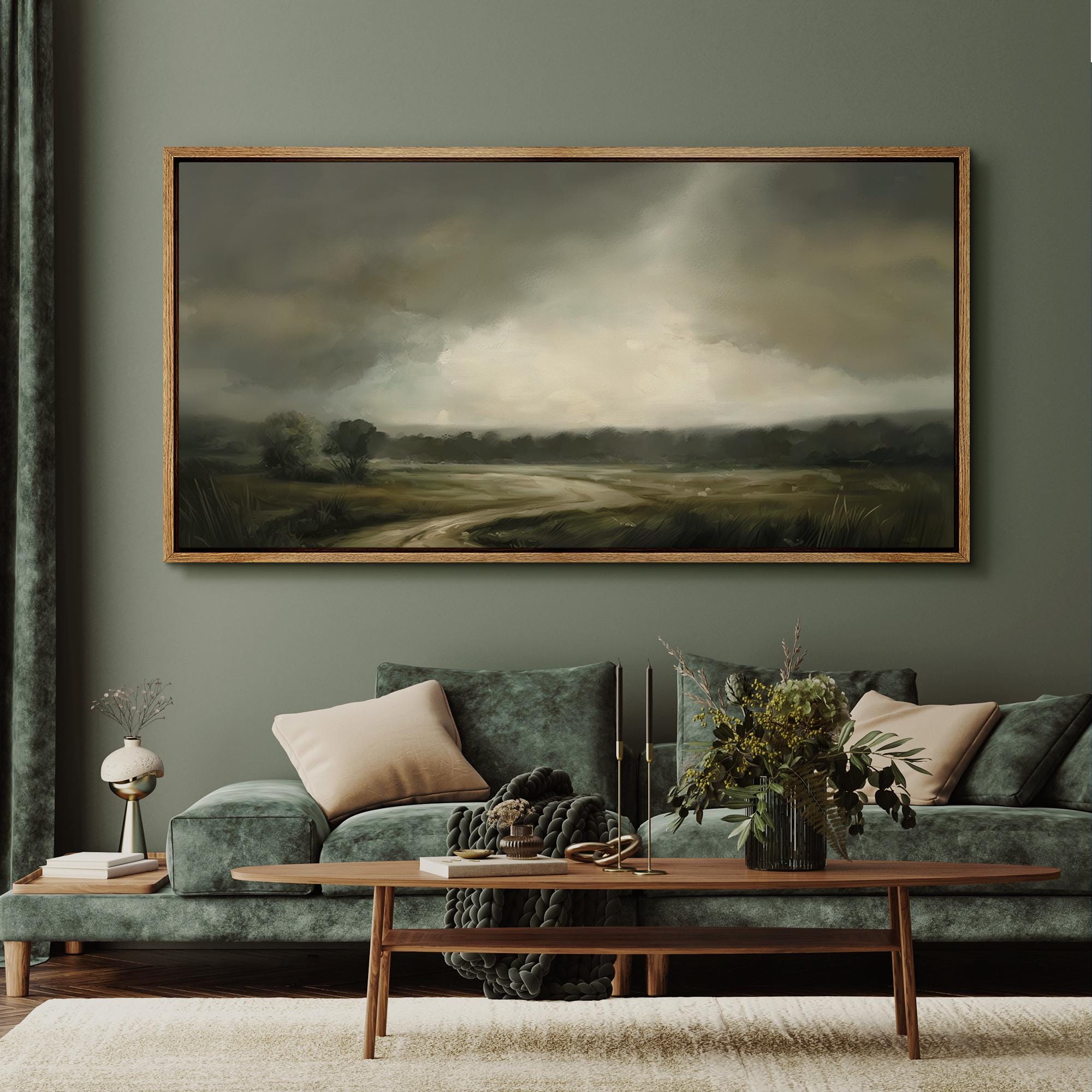 Large Wall Art Framed Canvas Dramatic Stormy Sky Landscape Prints ...
