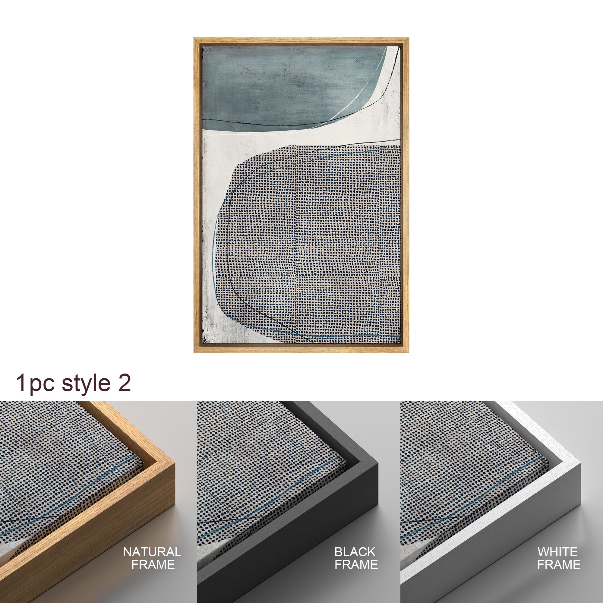 Dustinway Framed Canvas Print Wall Art Set Geometric Black Brown Pastel ...