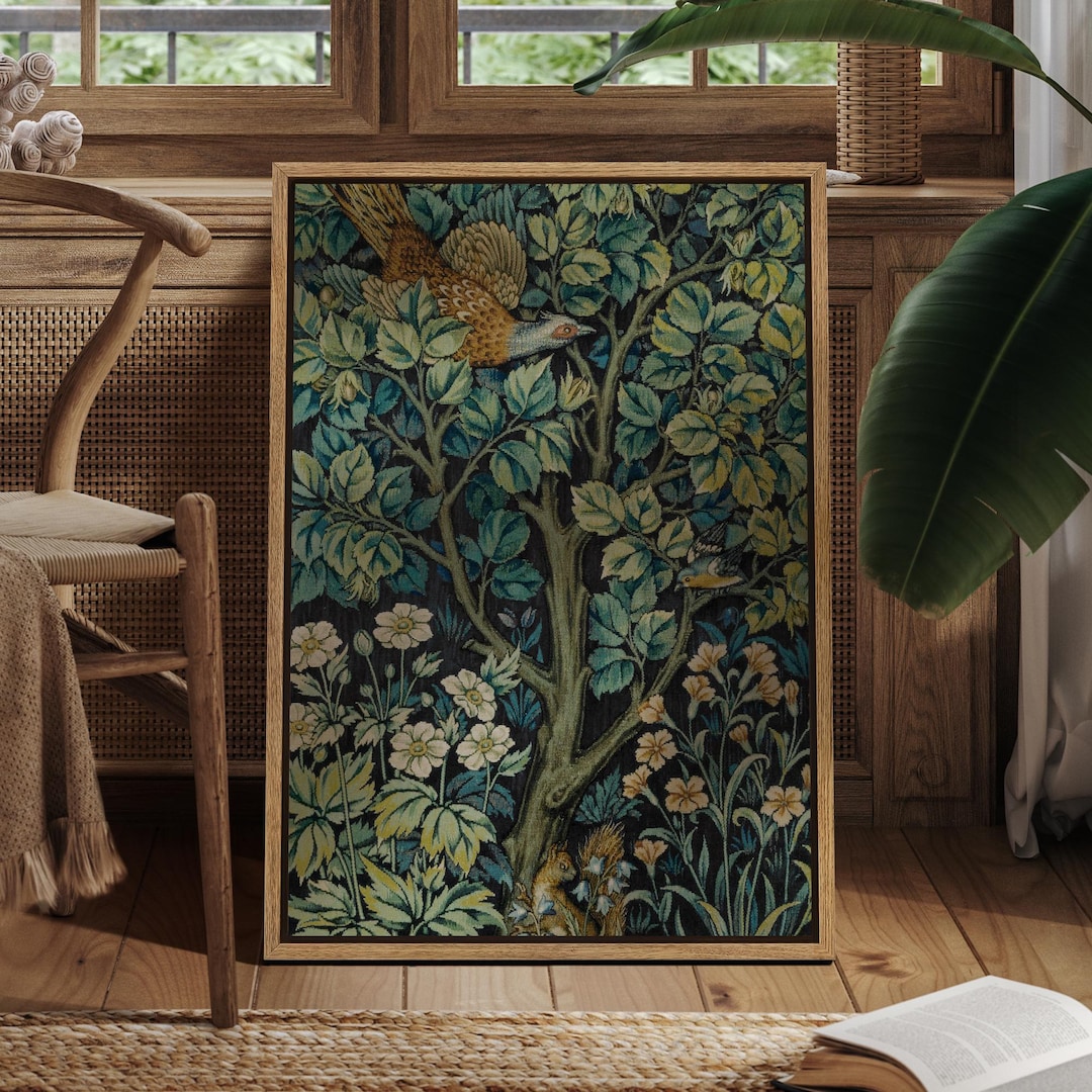 Framed Canvas Wall Art William Morris Botanical Animal Prints Vintage ...