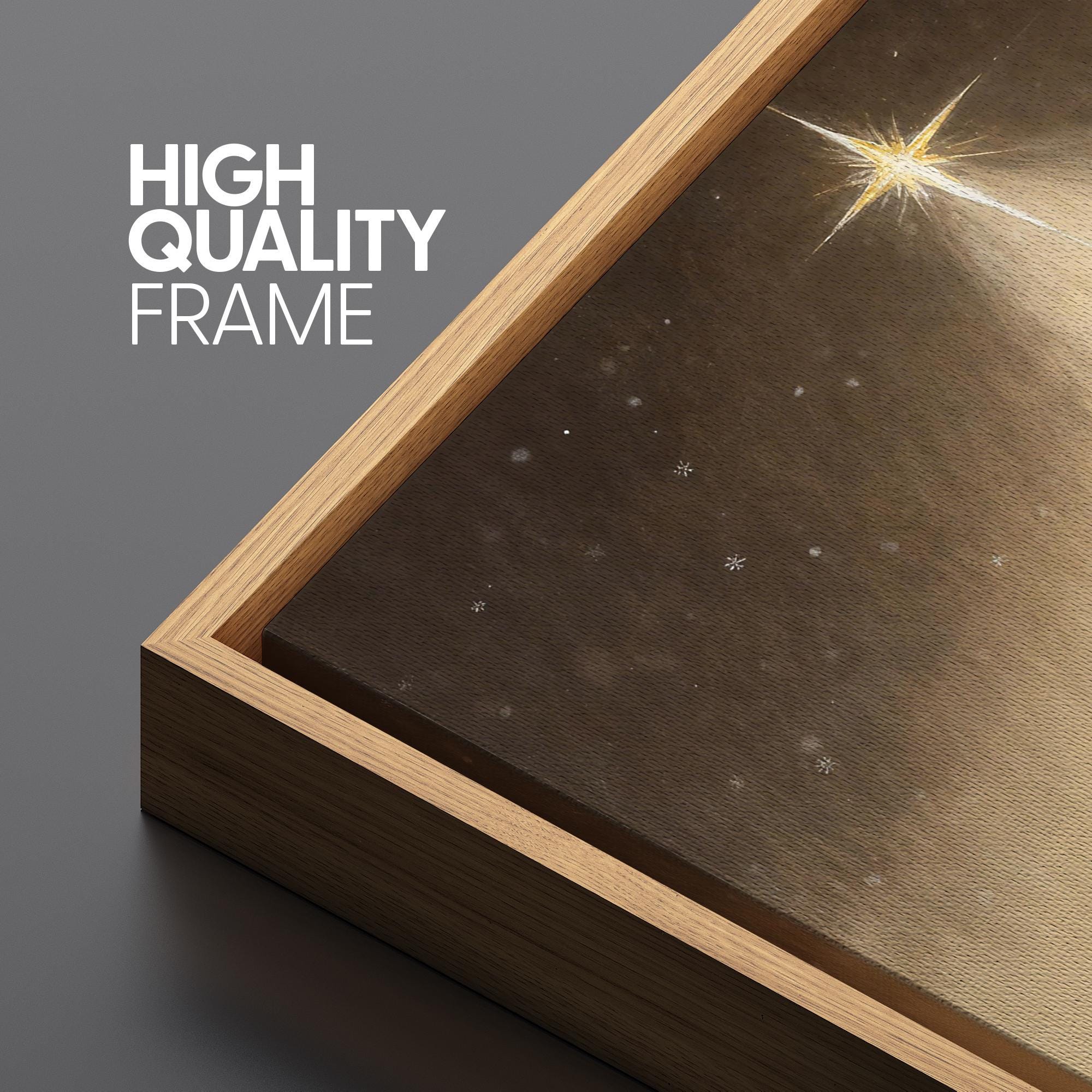 Framed Nativity Scene Wall Art, Holy Night Christmas Manger Canvas ...