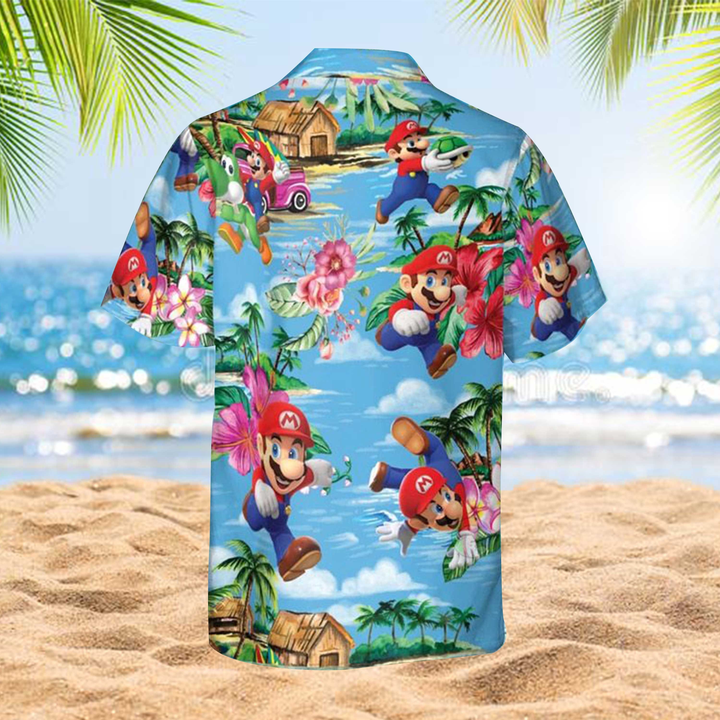 Super Mario Hawaiian Shirt, Mario And Luigi Beach Hawaiian Shirt sold ...