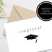 Graduation Congratulations Card | Black Minimalist Graduation Cap ...