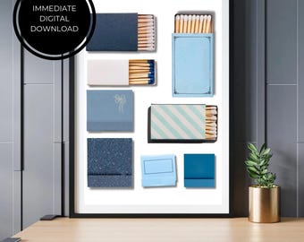 Blank Matchbox DIY Template | Collage Print Poster | Digital Download ...