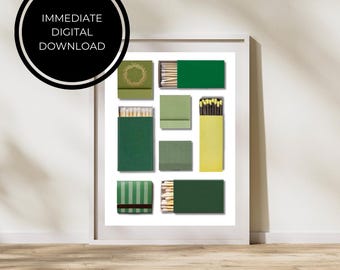 Blank Matchbox DIY Template | Collage Print Poster | Digital Download ...