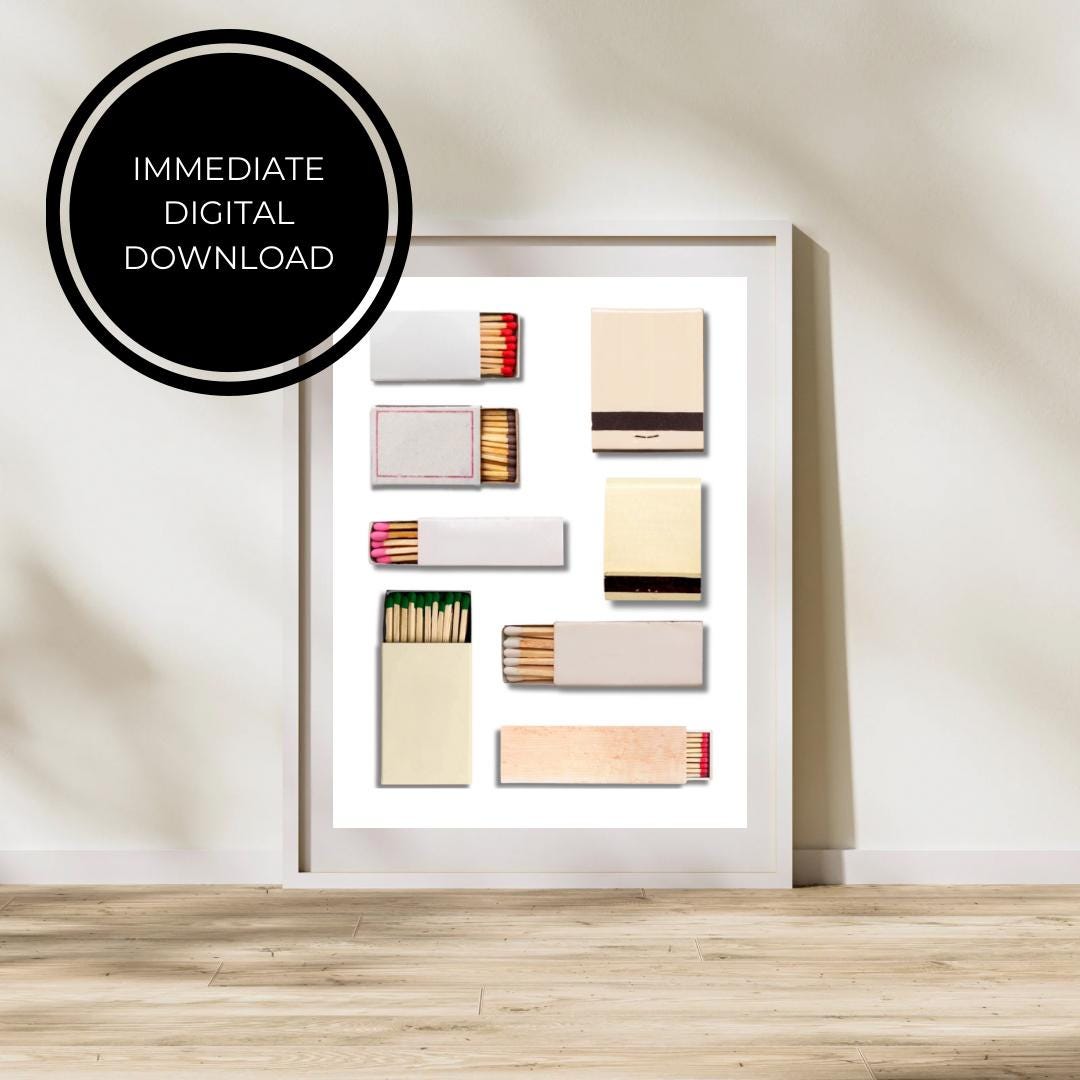 Blank Matchbox DIY Template | Collage Print Poster | Digital Download ...