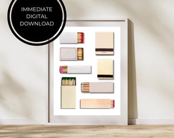 Blank Matchbox DIY Template | Collage Print Poster | Digital Download ...