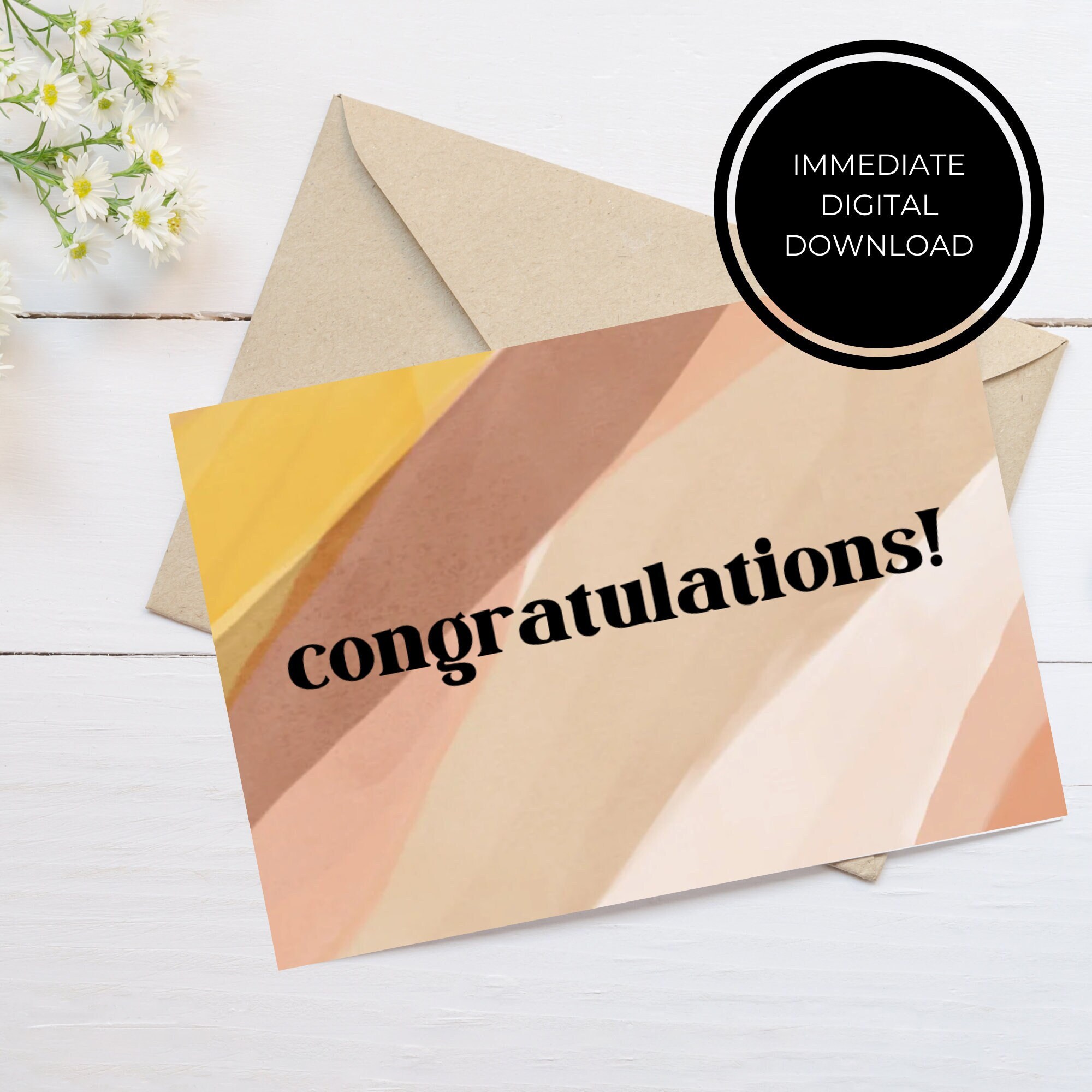 Congratulations Vintage Retro Funky Card Digital Download - Etsy
