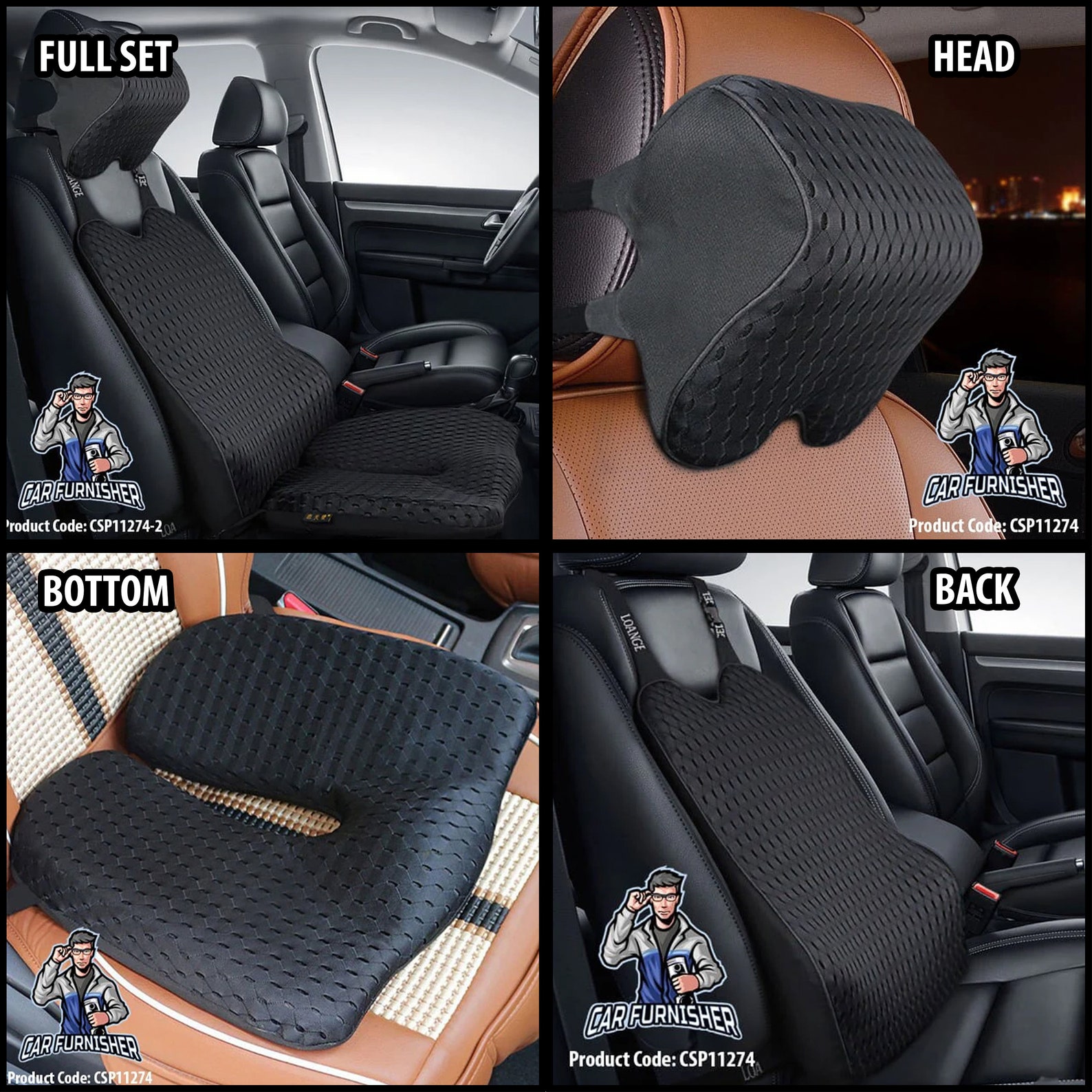 Memory Foam Seat Cushion (4 Colors) | Extra Soft | Orthopedic | Nice ...
