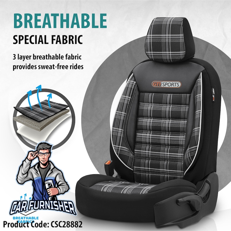 Car Seat Cover Set 8 Colors GTI Sports Car Accessories - Etsy