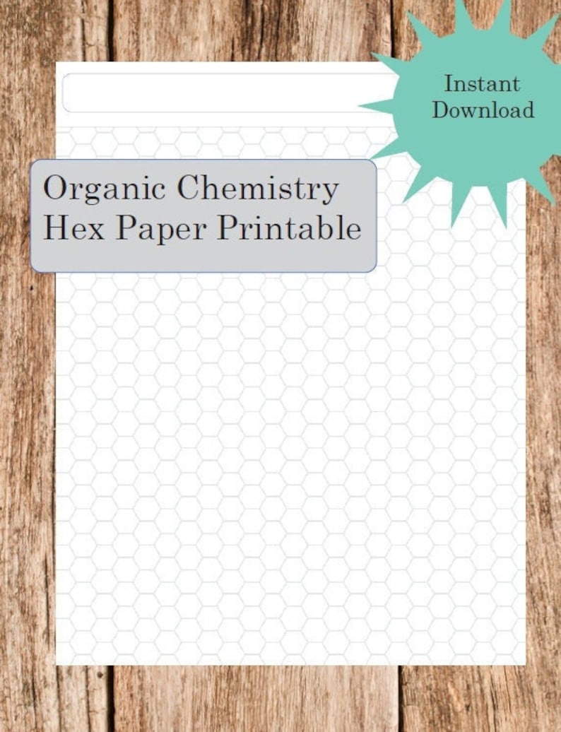 Printable Hexagon Paper for Organic Chemistry. Grid Hexagon Paper ...