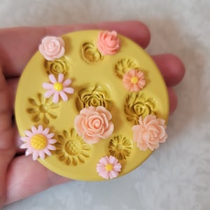 Mini Flowers Silicone Mold Rose Mold for Chocolate Lily Mold for ...