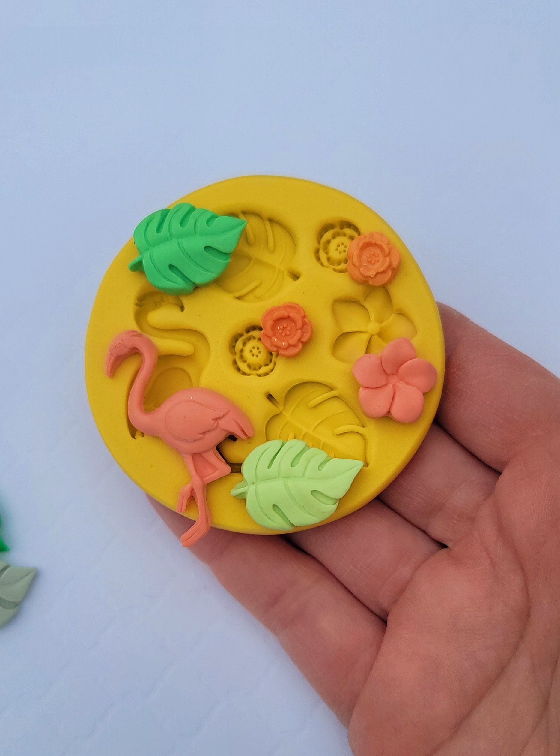 Flamingo Mold Monstera Leaf Fondant Bird Molds for Chocolate Mold for ...