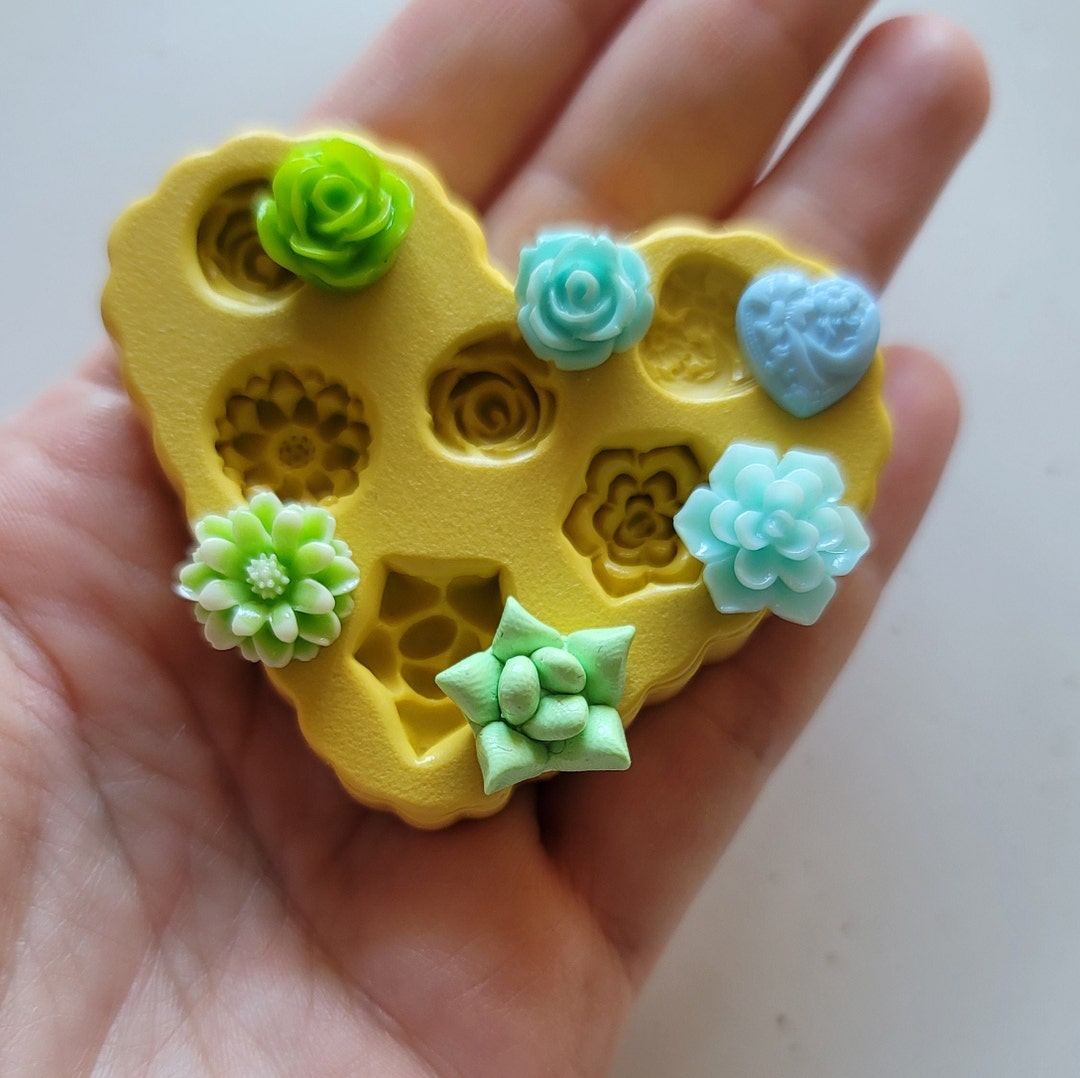 Mini Flowers Silicone Mold Roses Mold for Fondant for Chocolate Mold ...
