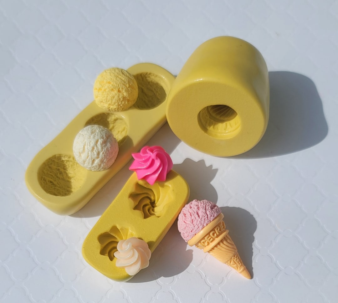 Ice Cream Cone Silicone Molds: Whipped Cream, Chocolate, Fondant - Etsy