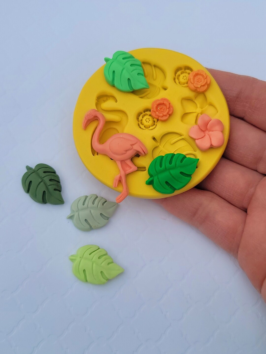 Flamingo Mold Monstera Leaf Fondant Bird Molds for Chocolate Mold for ...