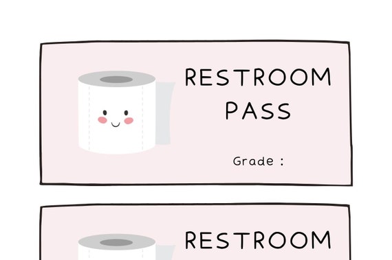 Cute Restroom Pass-perfect for School . - Etsy