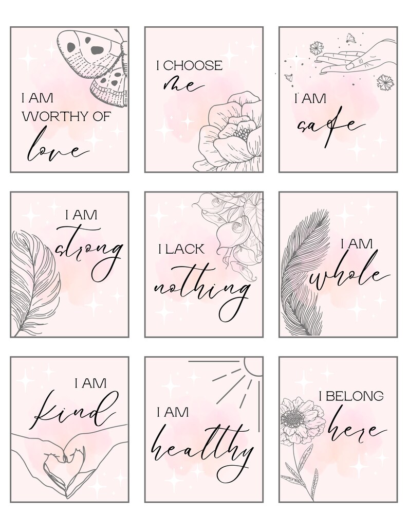 Gratitude Affirmations Printable BUNDLE Printable Card Deck - Etsy