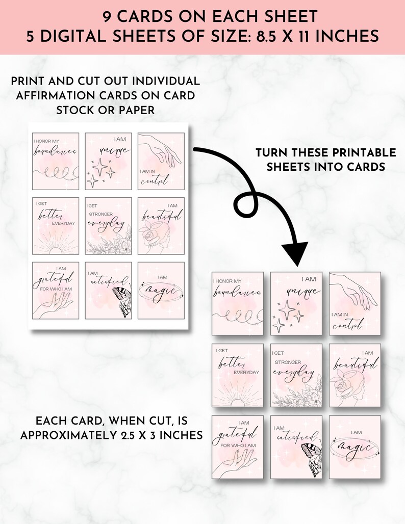 Gratitude Affirmations Printable BUNDLE Printable Card Deck - Etsy