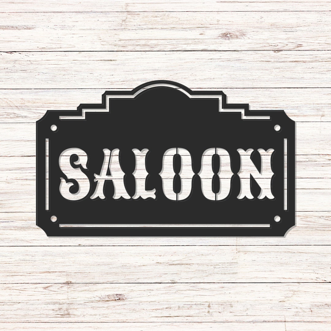 Saloon Metal Sign | Bar Wall Decor | Western Sign | - Etsy