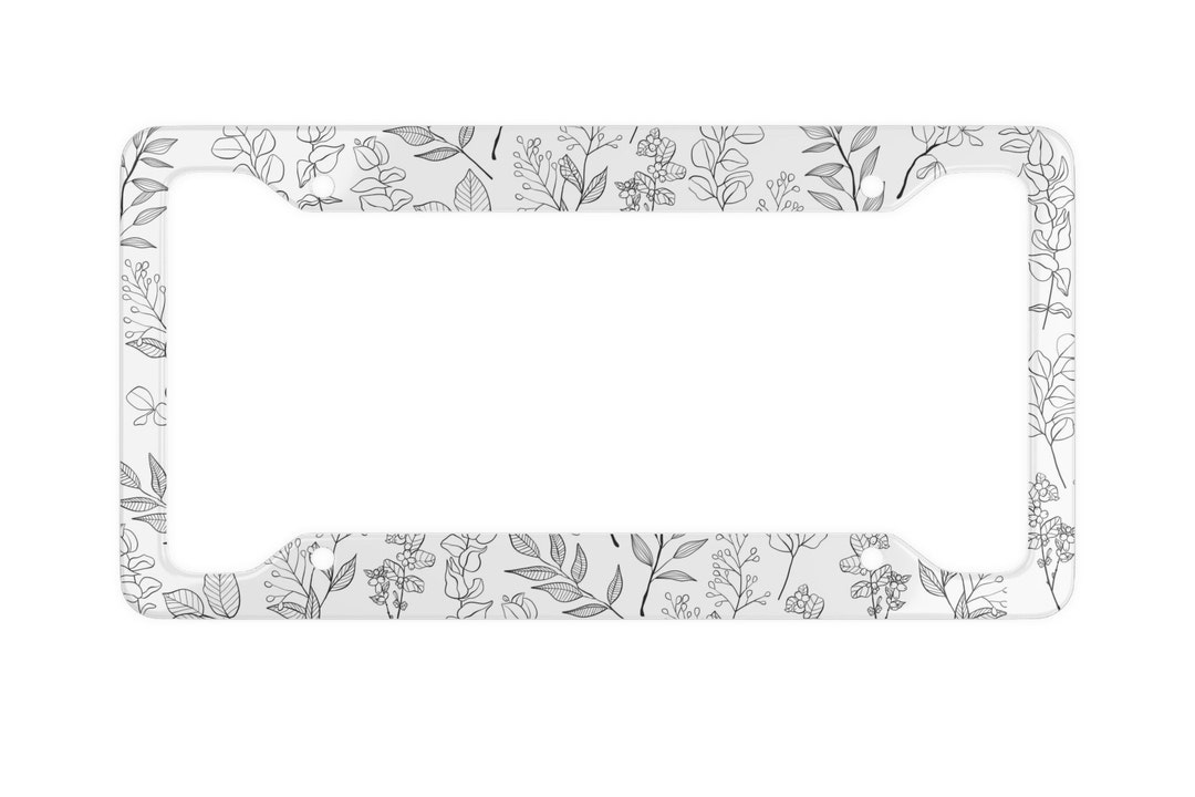 Minimalist Line Art License Plate Frame Floral License Plate Line Art ...