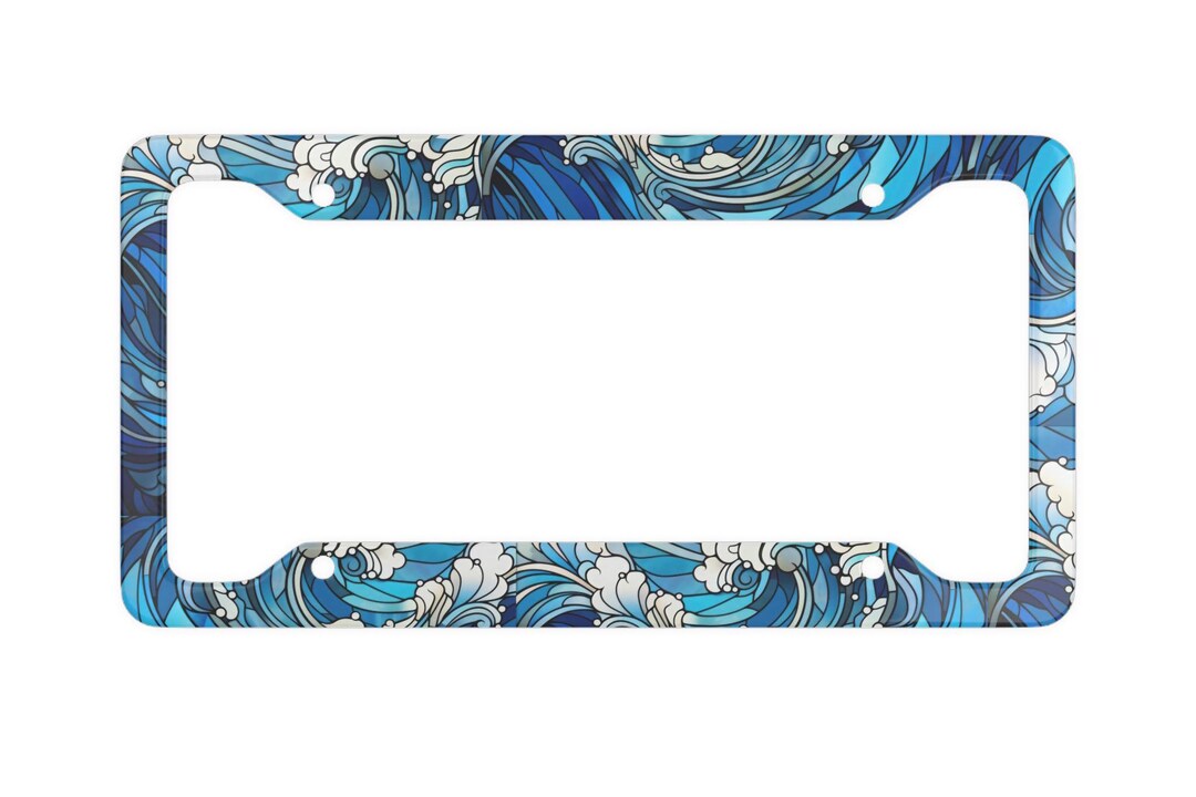 Point Break License Plate Frame- Stained Glass Ocean Waves- Surfing ...