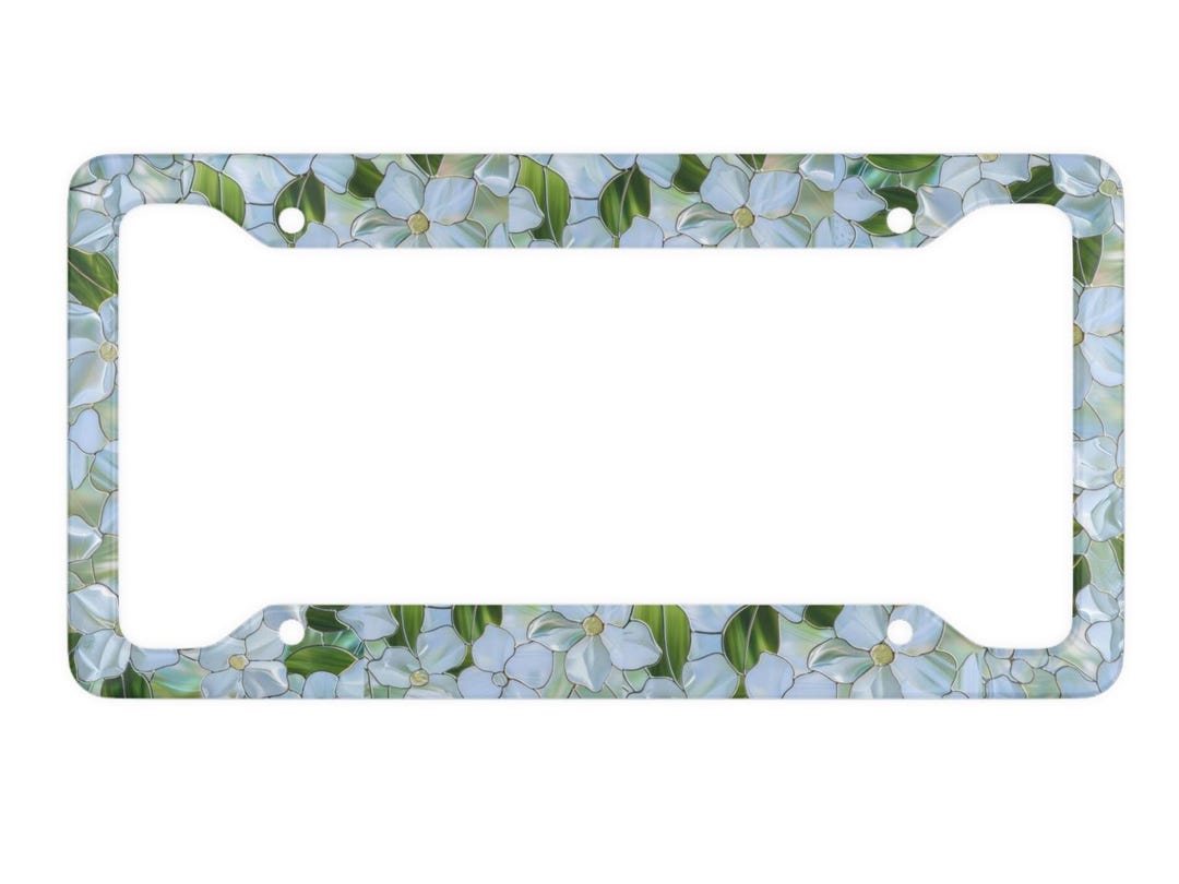 Lotus Flower Stained Glass License Plate Frame- Flower License Plate ...