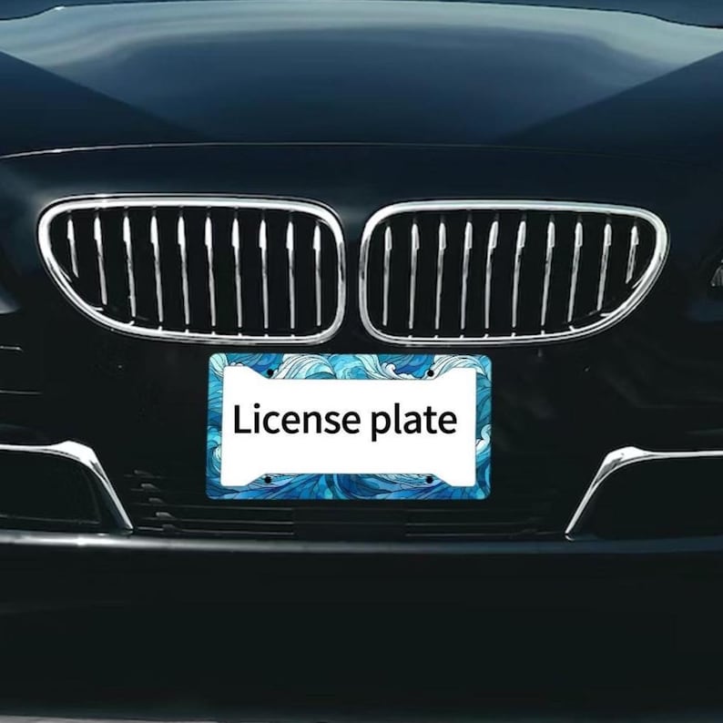 Stained Glass Ocean Waves License Plate Frames 2 Set- Stained Glass ...