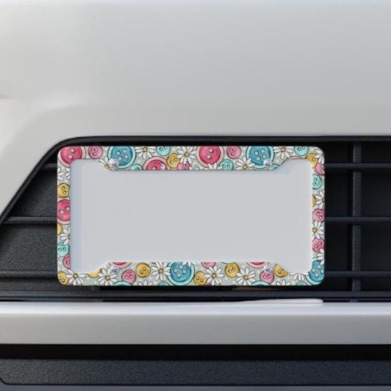 Buttons License Plate Frame- Buttons License Plate- Seamstress License ...