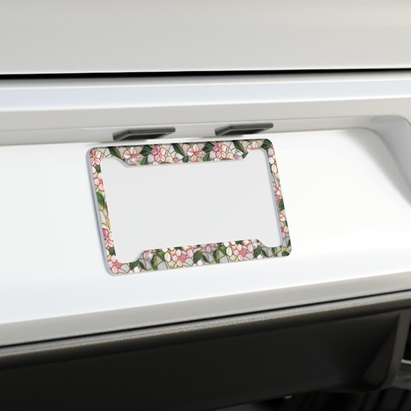 Midnight Rose Stained Glass License Plate Frame- Stained Glass License ...
