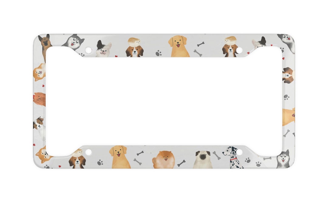 Dog Lover License Plate Frame - Pug - Beagle - Retriever - Frenchie ...